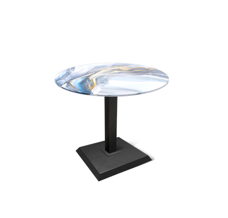 Стол кухонный SHT-TU5-BS2 / SHT-TT32 80 стекло/МДФ (млечный путь/черный) в Астане купить с ...